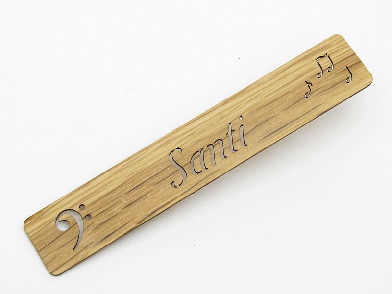 Bass clef wooden bookmark